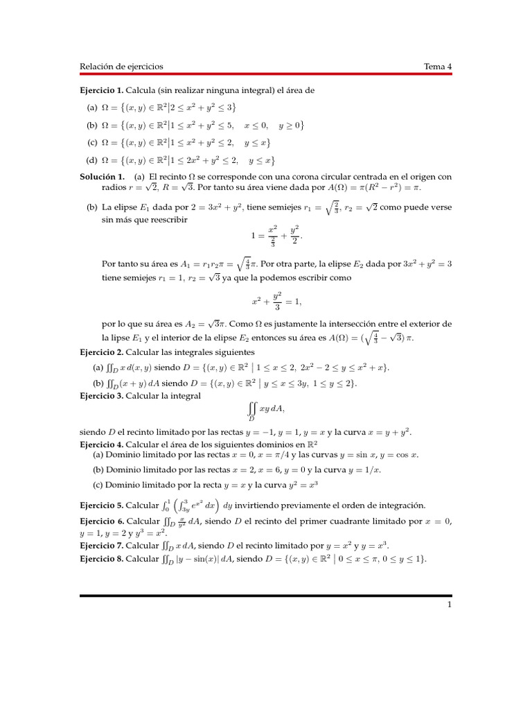 Ejercicios Tema4 | PDF | Integral | Esfera