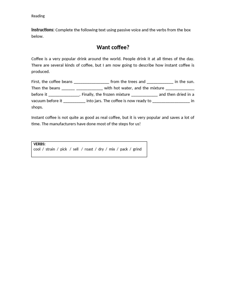 Instant Coffee Production Process | PDF