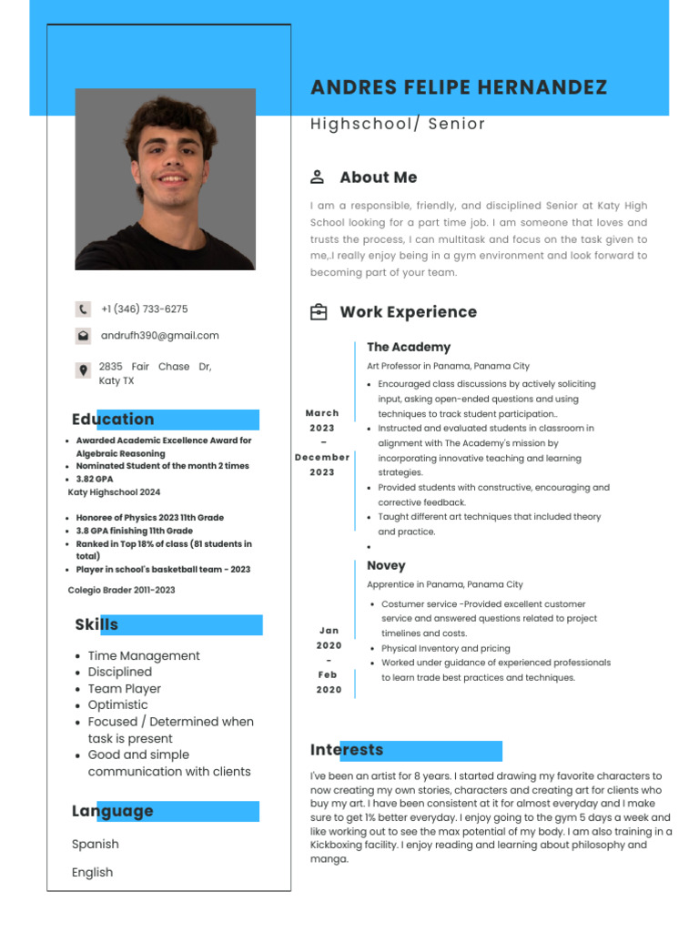Andres Resume | PDF | Learning | Behavior Modification