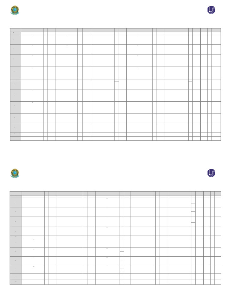 Grade Horária 2024_ 1 | PDF | Psicologia | Conceitos biológicos