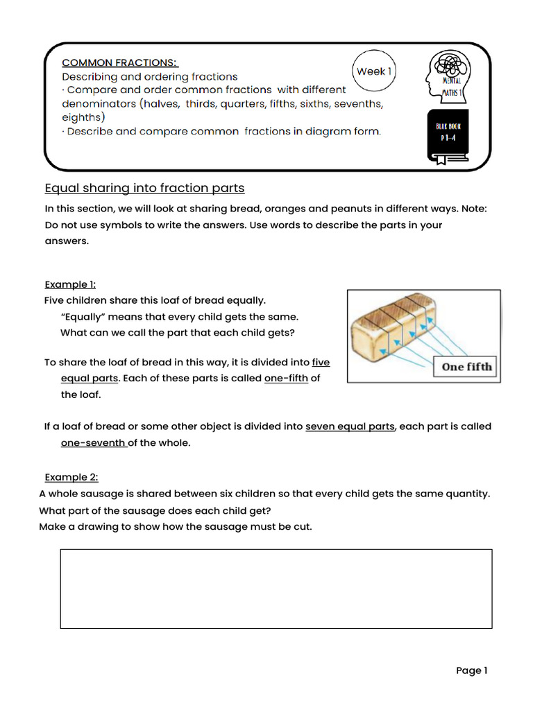 Equal Sharing and Fraction Concepts | PDF | Arithmetic | Mathematics