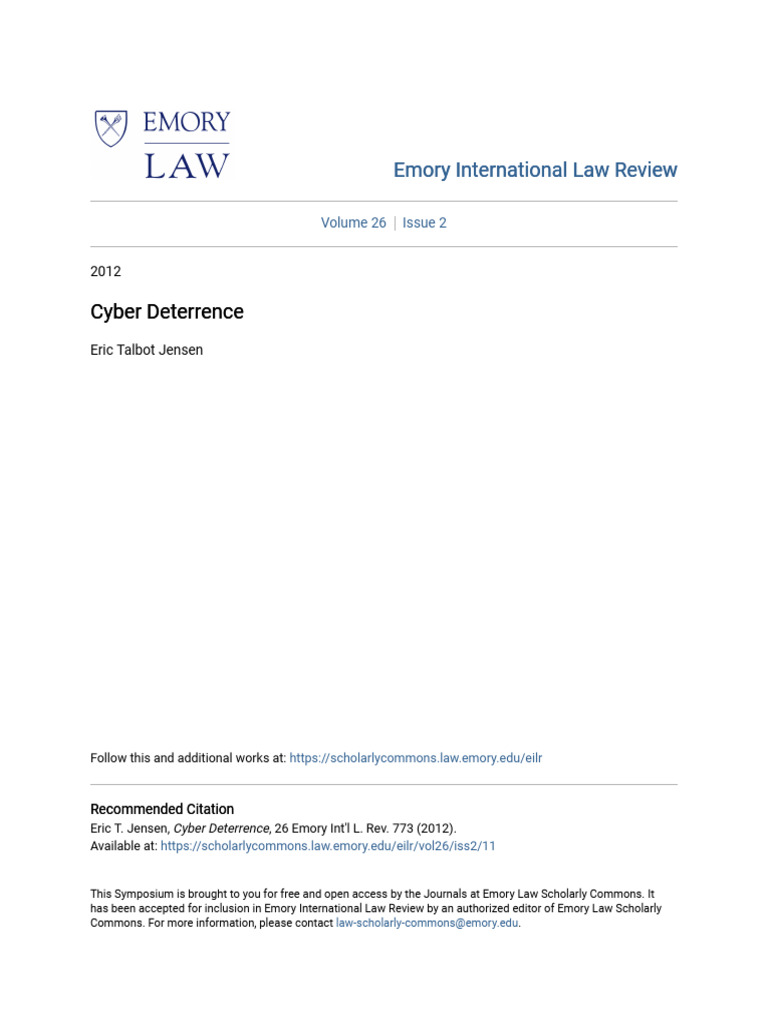 Cyber Deterrence | PDF | Deterrence Theory | Crime & Violence