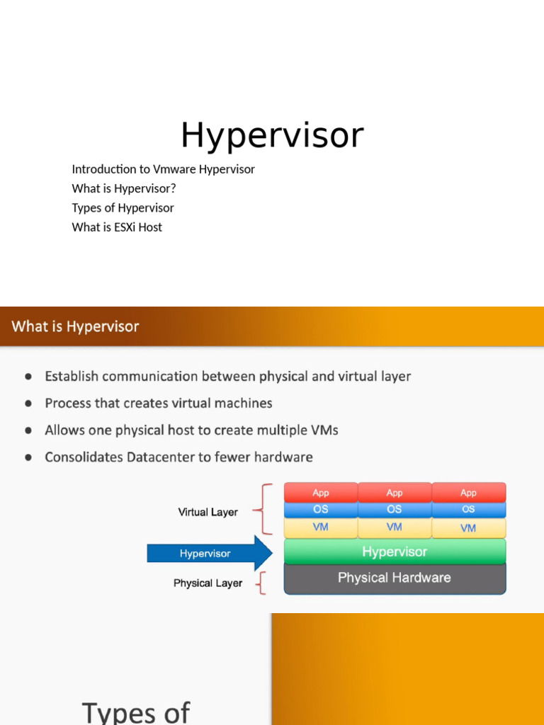 VMware Hypervisor Overview and Setup | PDF