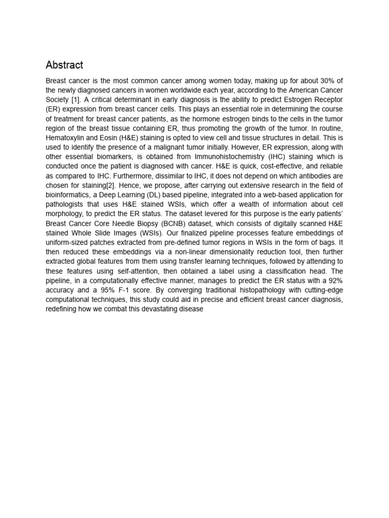 Abstract - DL-Driven ER Status Prediction from Breast Cancer H&E Images ...