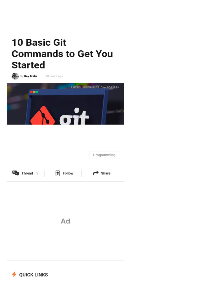 10 Basic Git Commands to Get You Started | PDF | Version Control ...