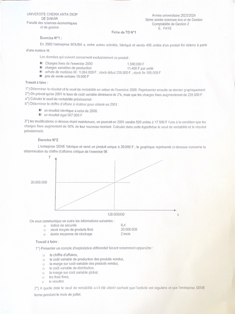 TD1 Compta Gestion | PDF