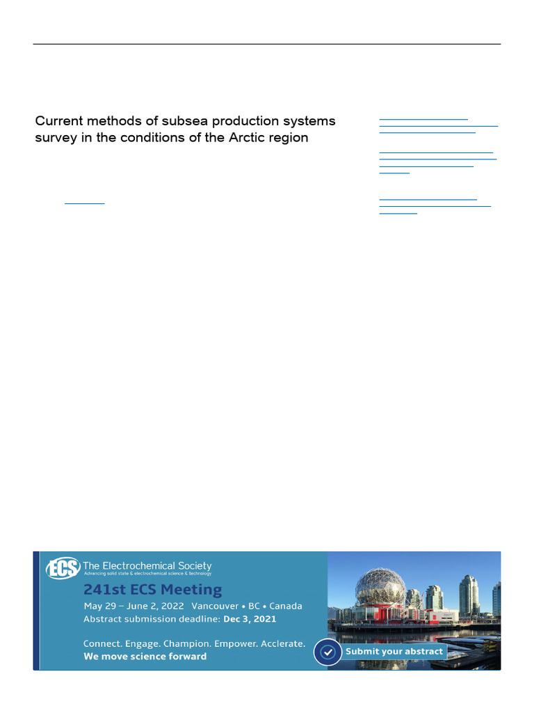 Current Methods of Subsea Production Systems Surve | PDF