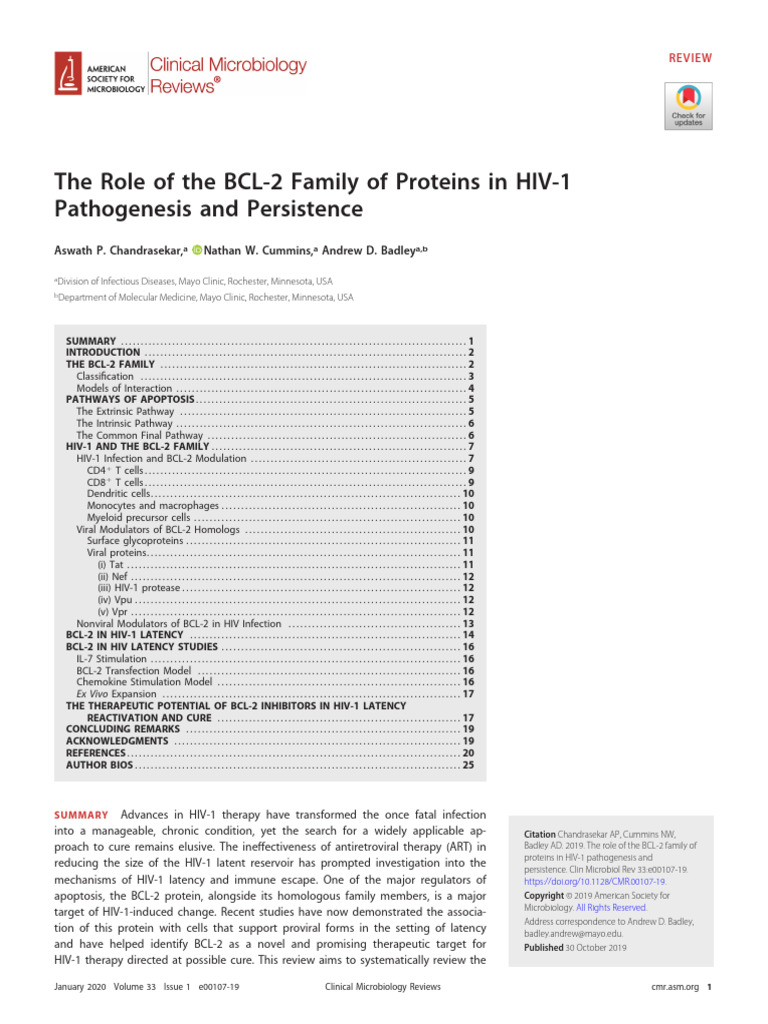 Clinical Microbiology Reviews 2019 Chandrasekar E00107 19.full | PDF | Apoptosis | T Cell