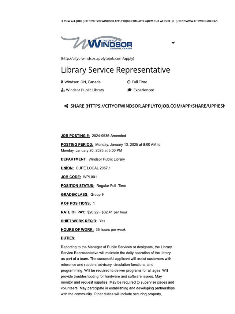 Library Service Representative | PDF