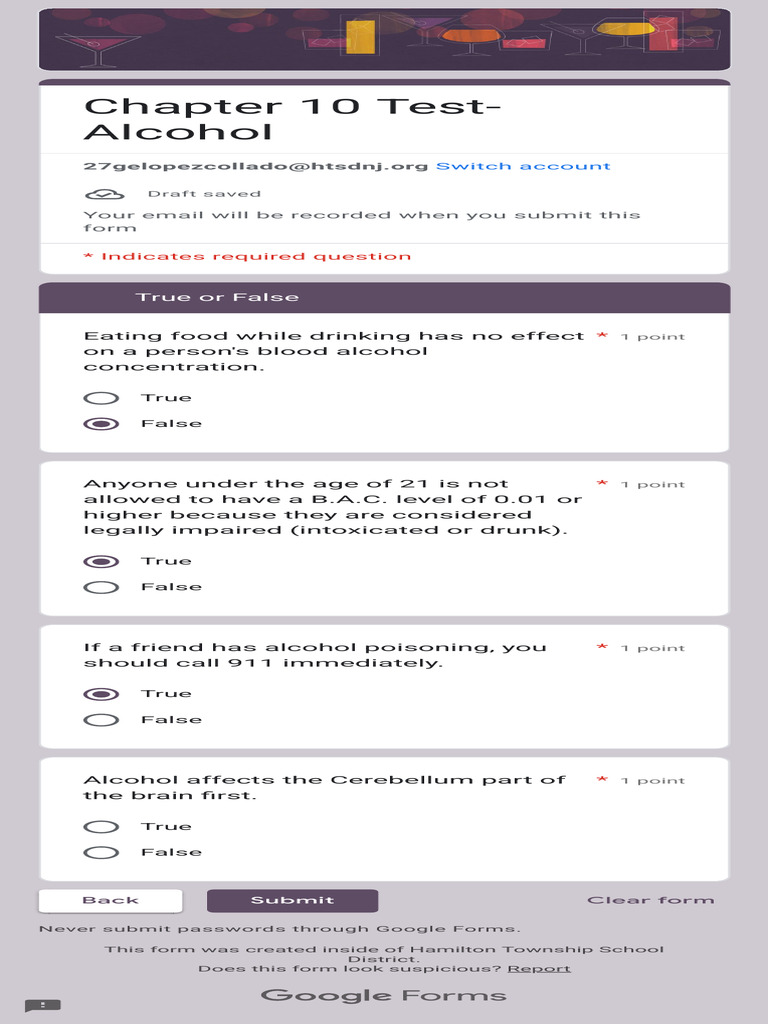 Chapter 10 Test - Alcohol 2 | PDF