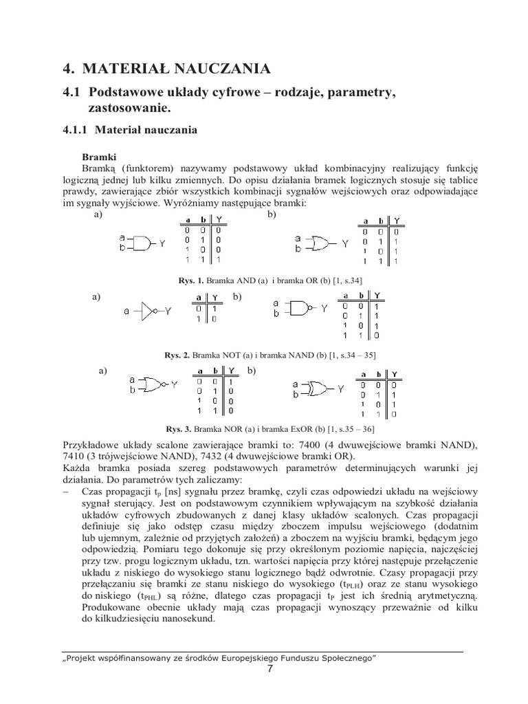 Podstawowe Układy Cyfrowe - Rodzaje, Parametry | PDF