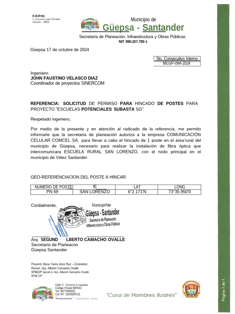 Oficio MGSP-094-2024 - 0001 | PDF
