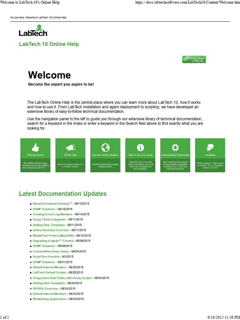 Welcome To LabTech 10's Online Help | PDF | Operating System Families | Computing