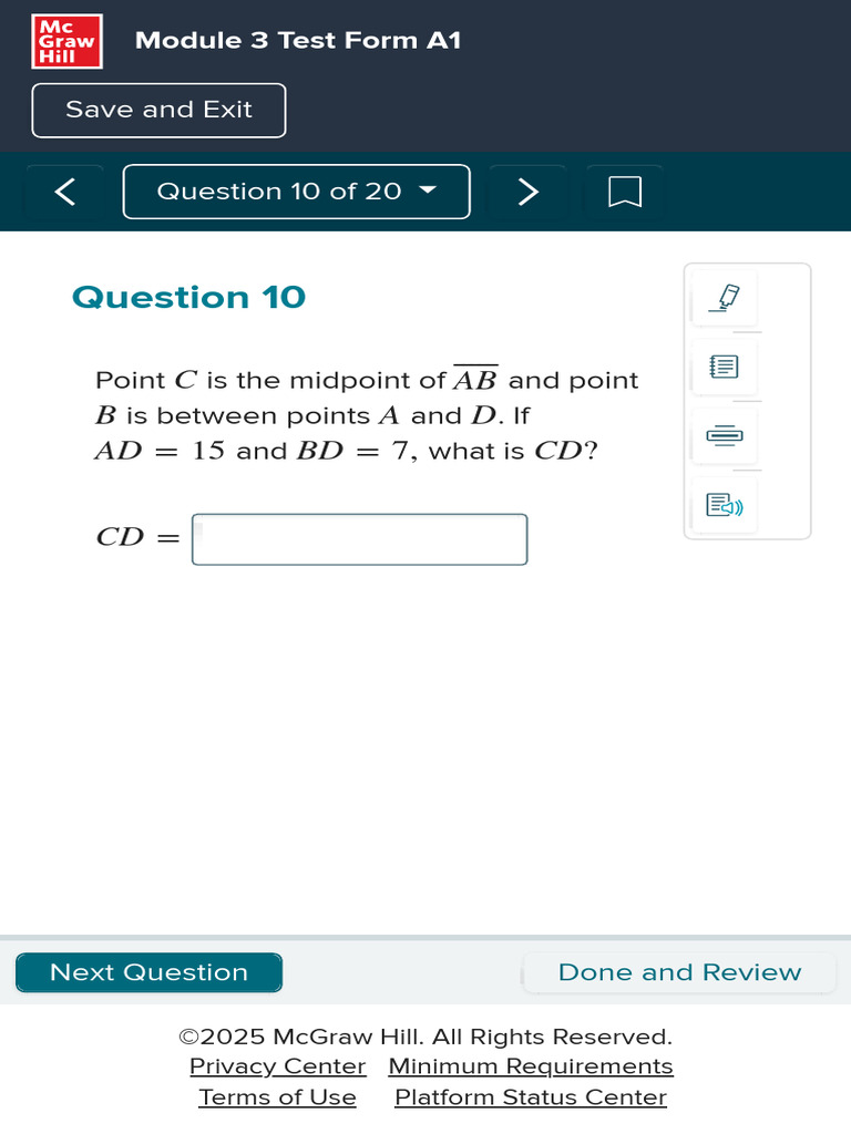 Question 10 - Module 3 Test Form A1 | PDF