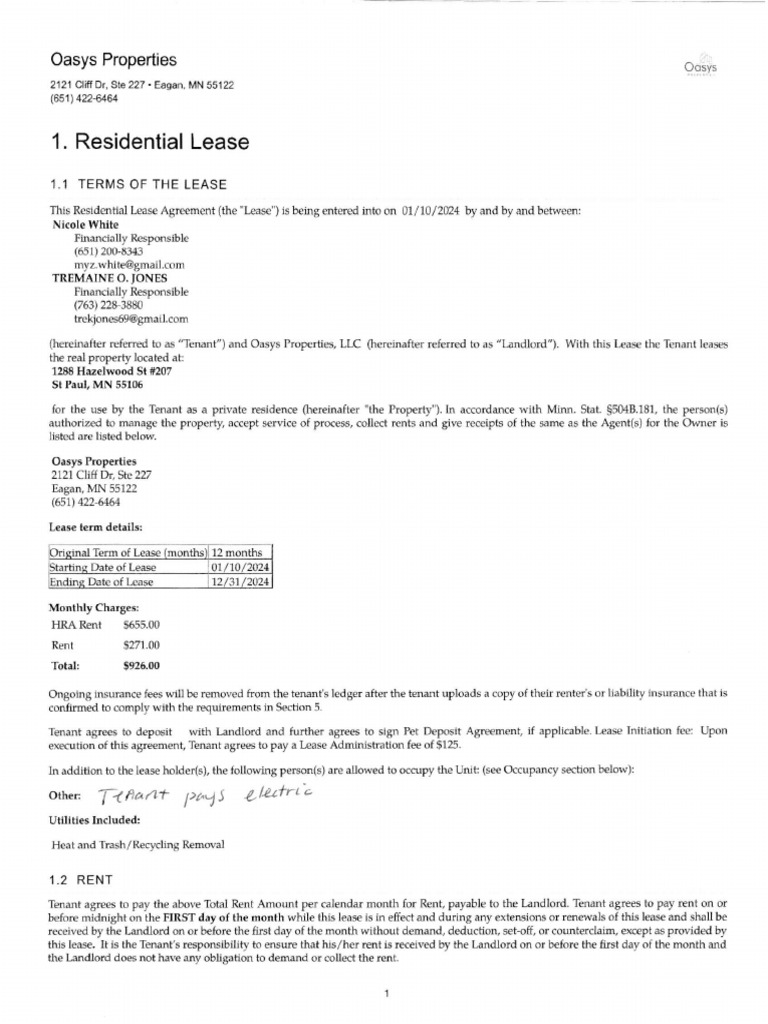 Residential Lease Agreement Overview | PDF | Lease | Leasehold Estate