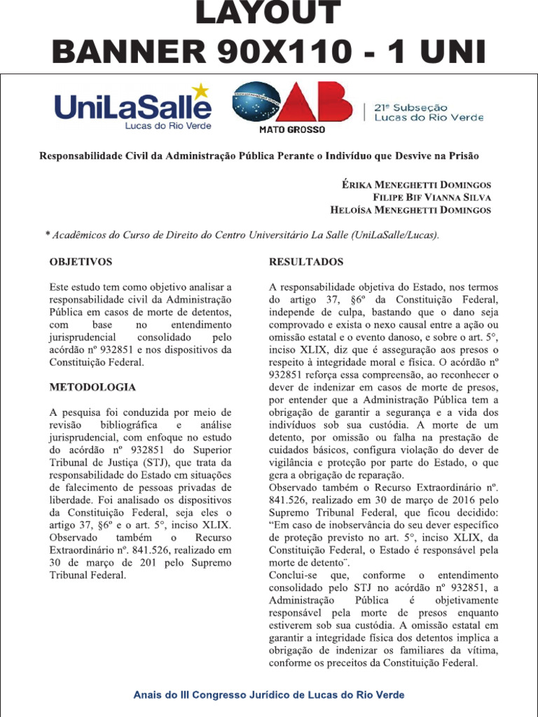 Layout Banner Congresso Jurídico | PDF