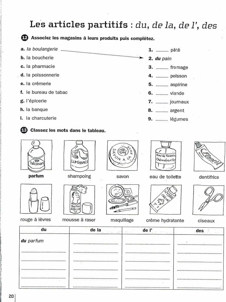 Exercices Les Articles Partitifs | PDF