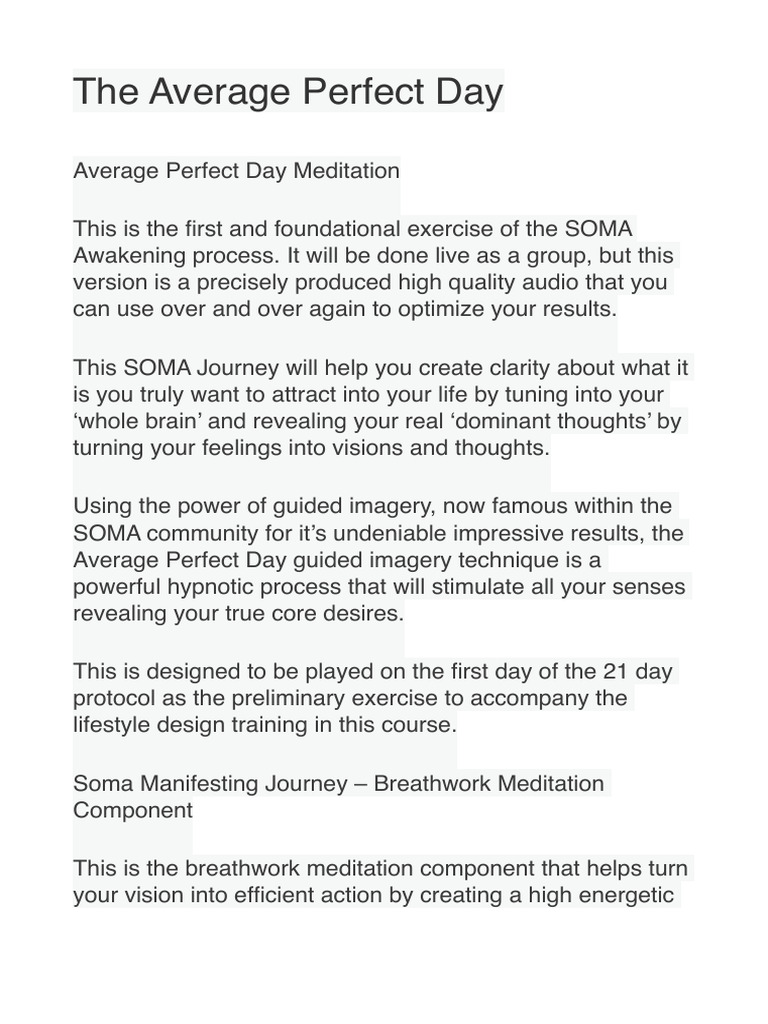 1 Average Perfect Day | PDF