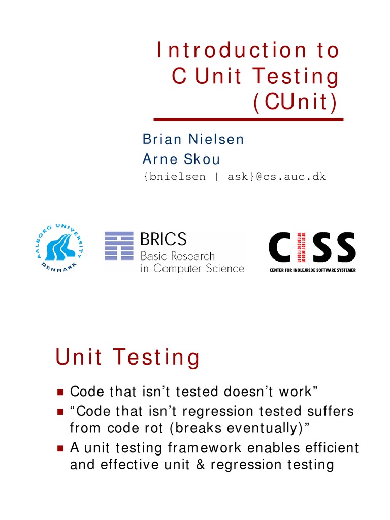 CUnit Intro | Unit Testing | Software Framework