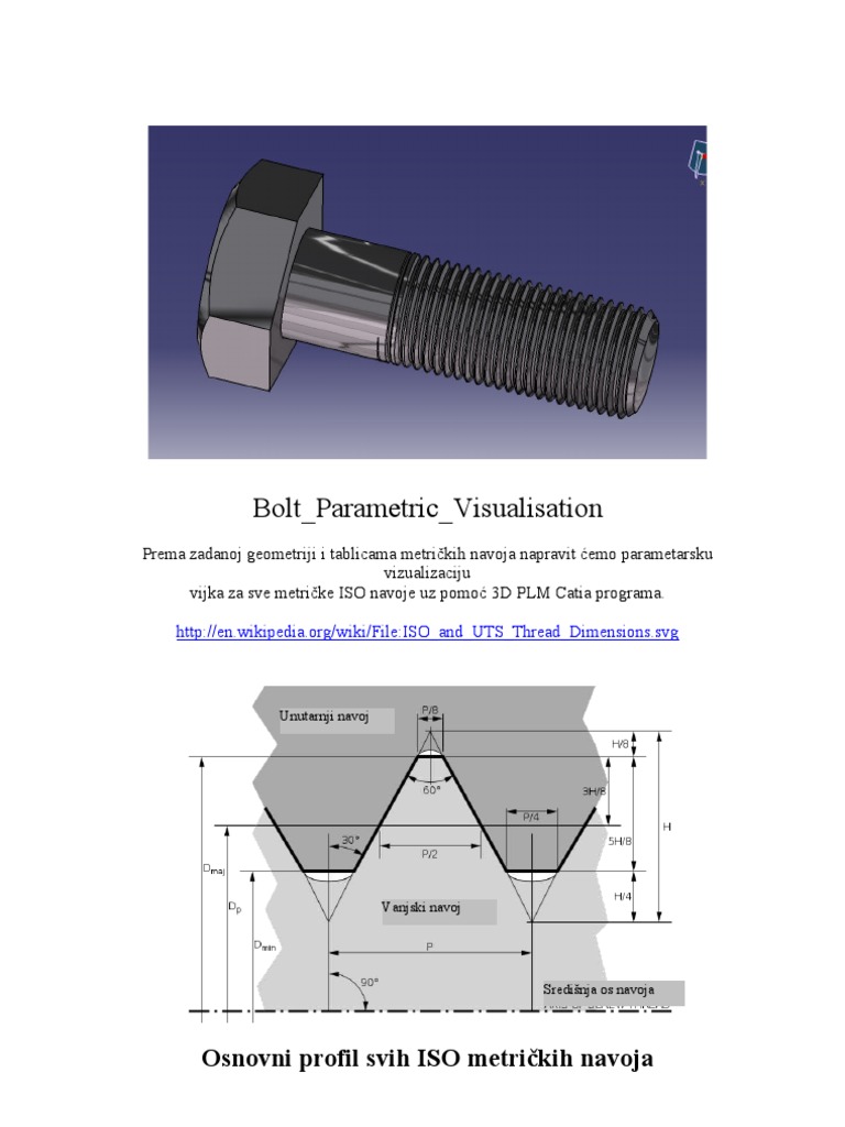 Catia - Bolt Parametric Visualisation | PDF
