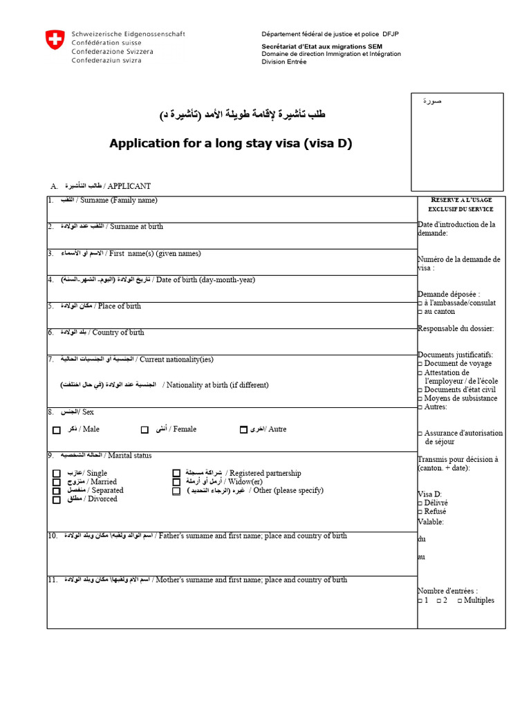 Long Stay Visa D Application Form | PDF | Cultural Globalization | Government And Personhood