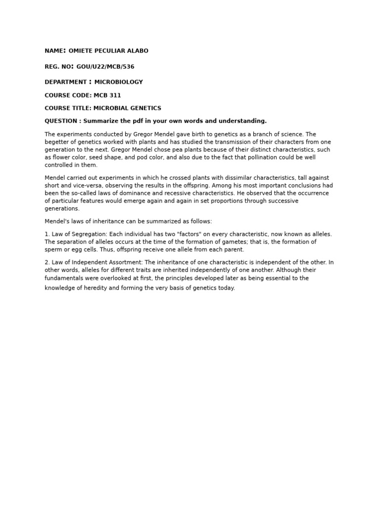 Microbial Genetics Overview Pdf
