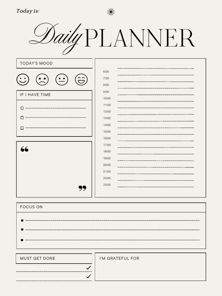 Beige Modern Daily Planner | PDF