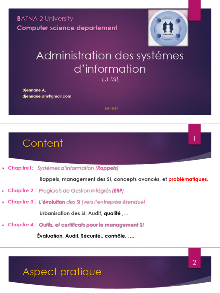 Administration des Systèmes d'Information | PDF | Système d'information ...