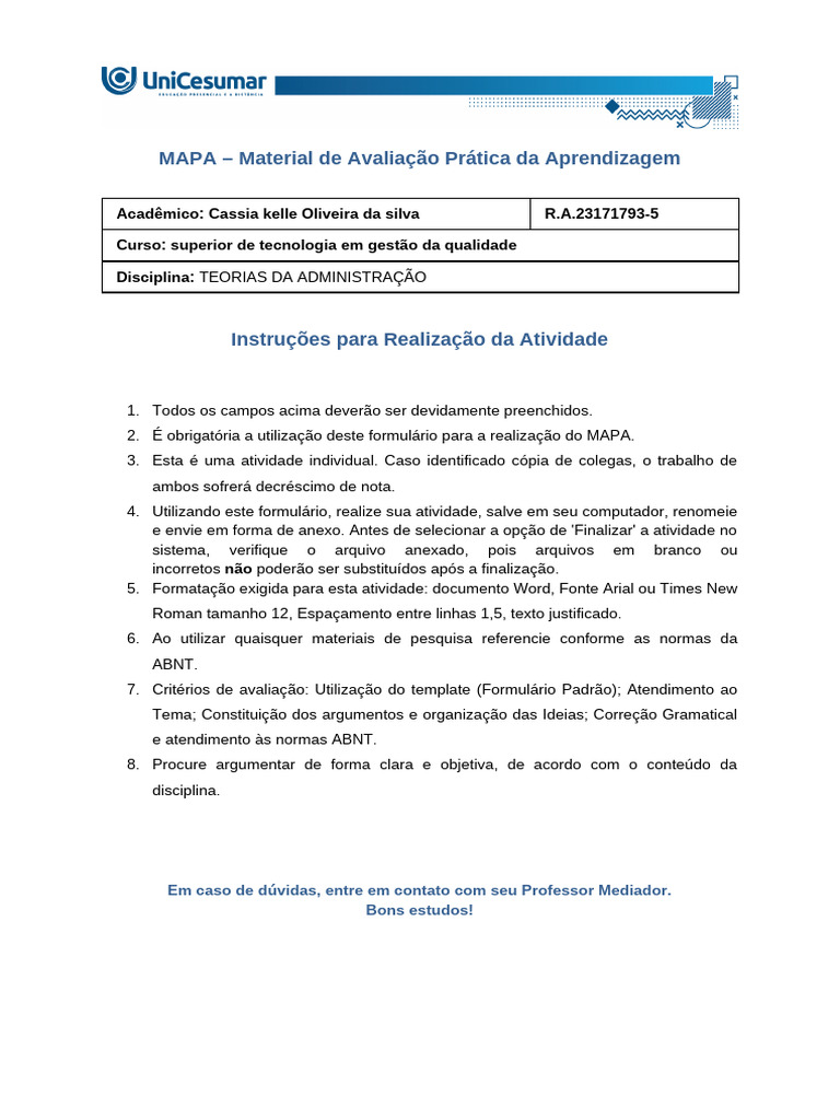 Atividade Mapa Unicesumar | PDF | Análise SWOT | Economias