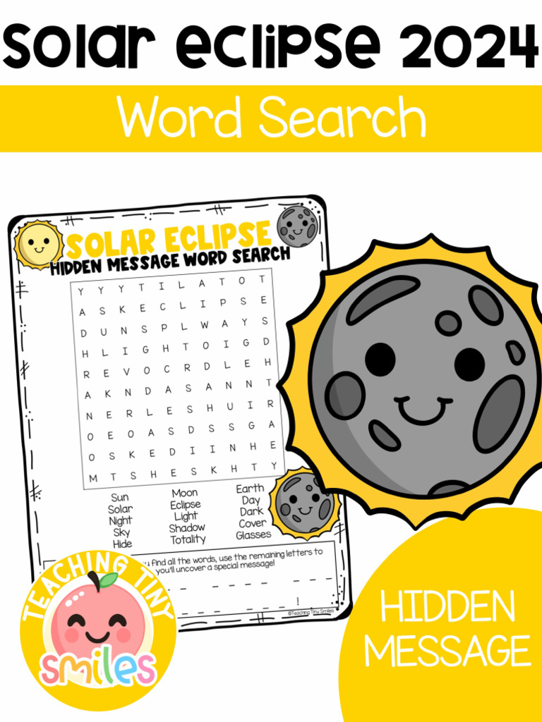 SolarEclipse2024WordSearchActivitySecretMessageFREEBIE 1 | PDF