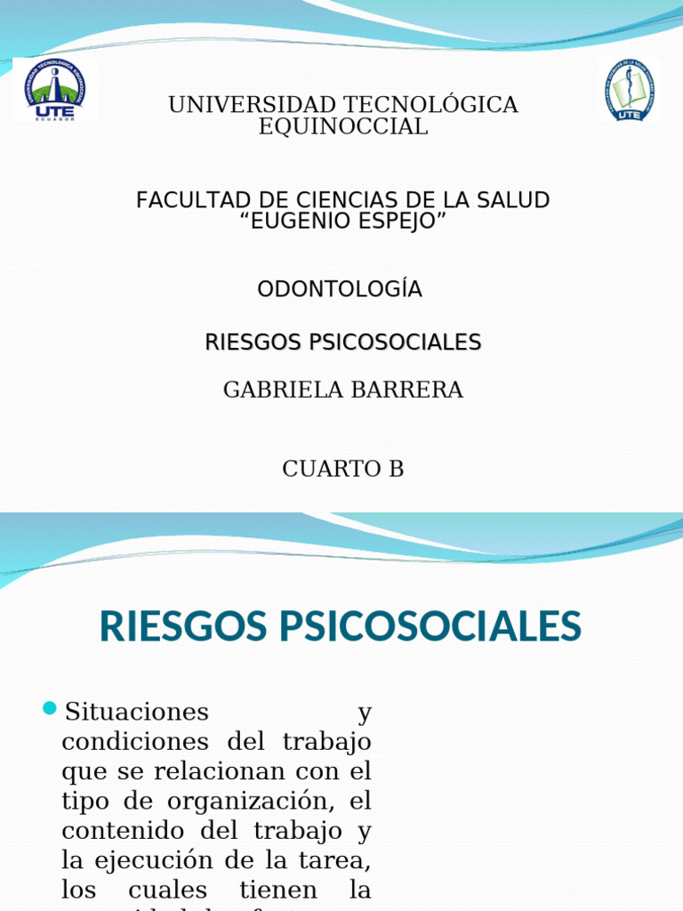 FACTORES DE RIESGOS PSICOSOCIALES -PRESENTACION (4) | PDF | Burnout ocupacional | La dependencia ...