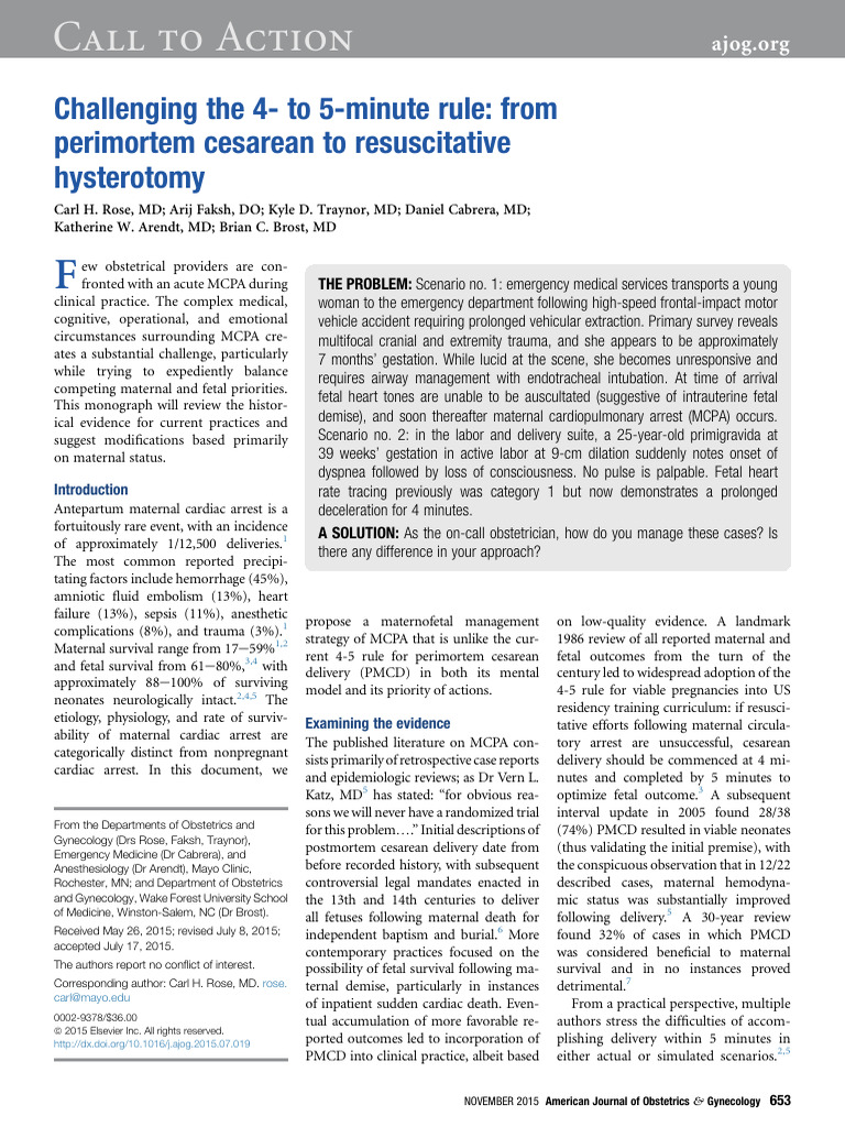 Challenging The 4 - To 5-Minute Rule en RCCP | PDF | Cardiopulmonary Resuscitation | Childbirth