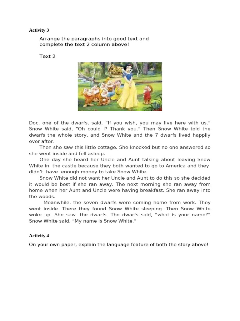 Activity 3 LKPD NArrative Text | PDF