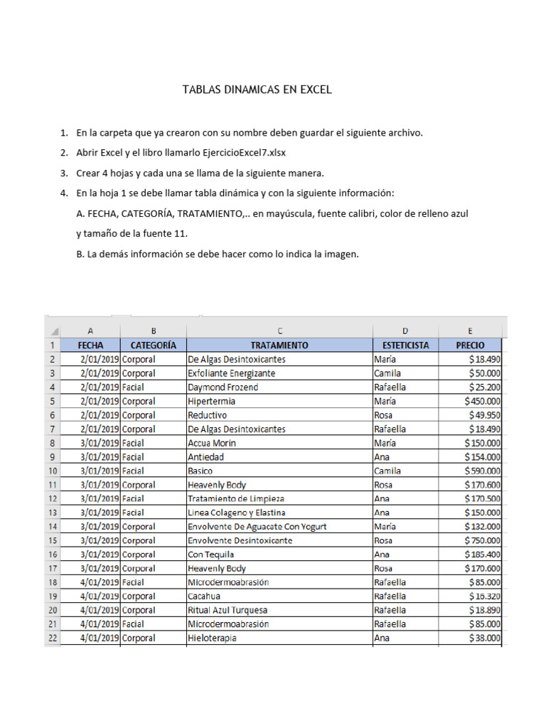 Ejercicio Excel 7 | PDF
