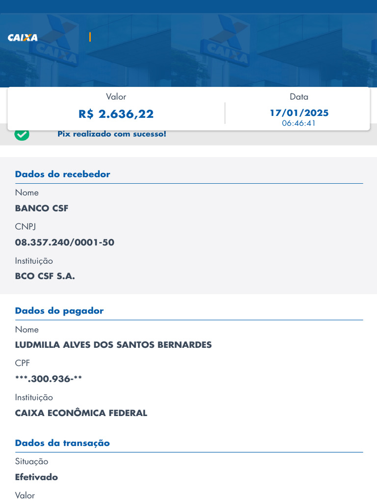 Valor Data: Pix Realizado Com Sucesso! | PDF