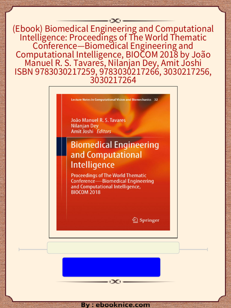 Get (Ebook) Biomedical Engineering and Computational Intelligence ... Get (Ebook) Biomedical Engineering and Computational Intelligence ...