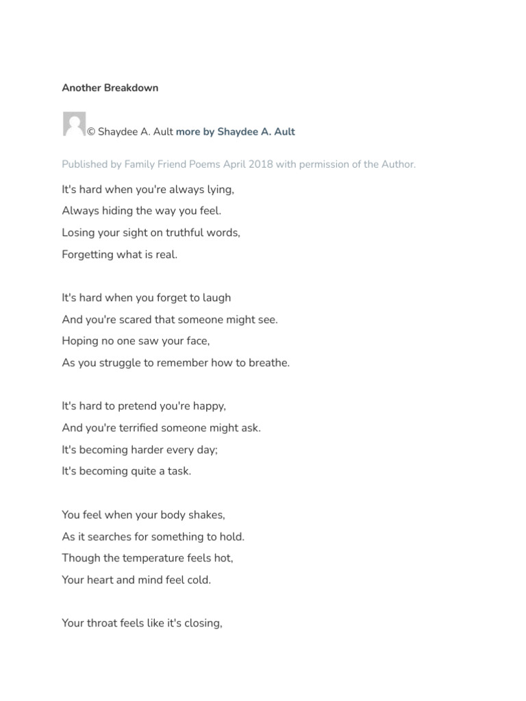 Poems About Mental Health 2 | PDF
