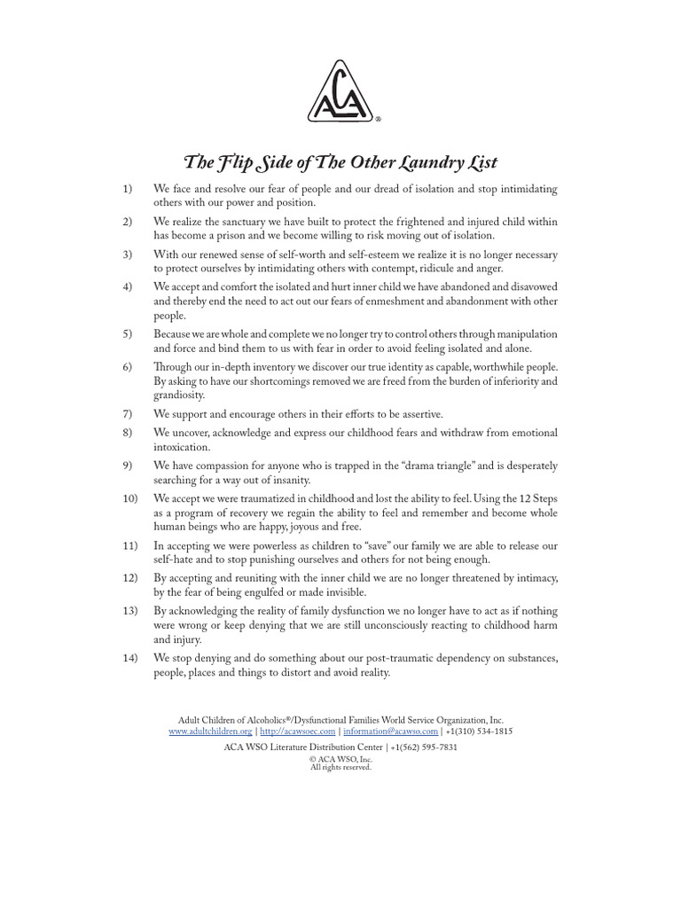 The Flip Side of Other Laundry List EN-US A4 | PDF | Psychology ...