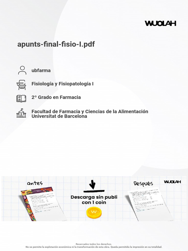 Wuolah Free Apunts Final Fisio I | PDF