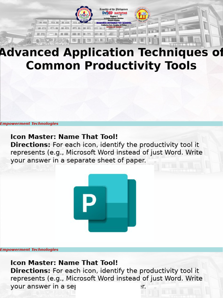 M4 Advanced Application Techniques of Common Productivity Tools | PDF ...
