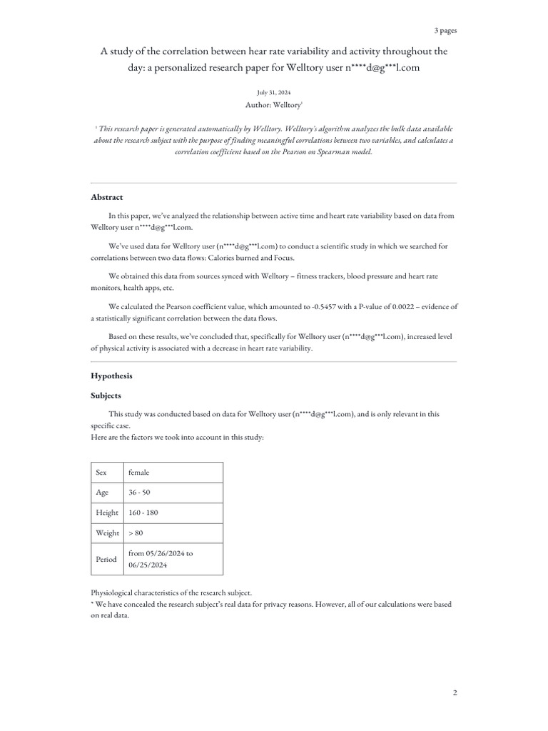 Heart Rate Variability & Activity Study | PDF | Statistics | P Value