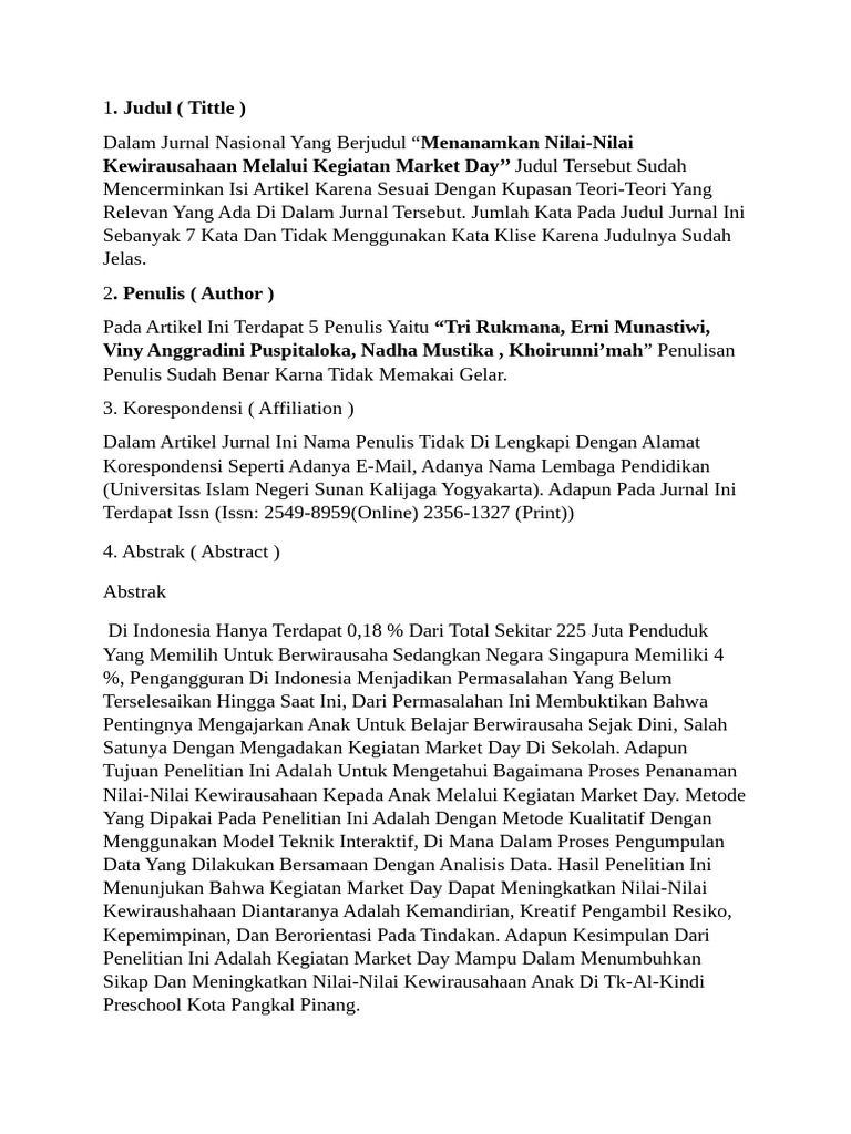 Analisis Jurnal - Rutbaulya - PGSD - NONREG | PDF