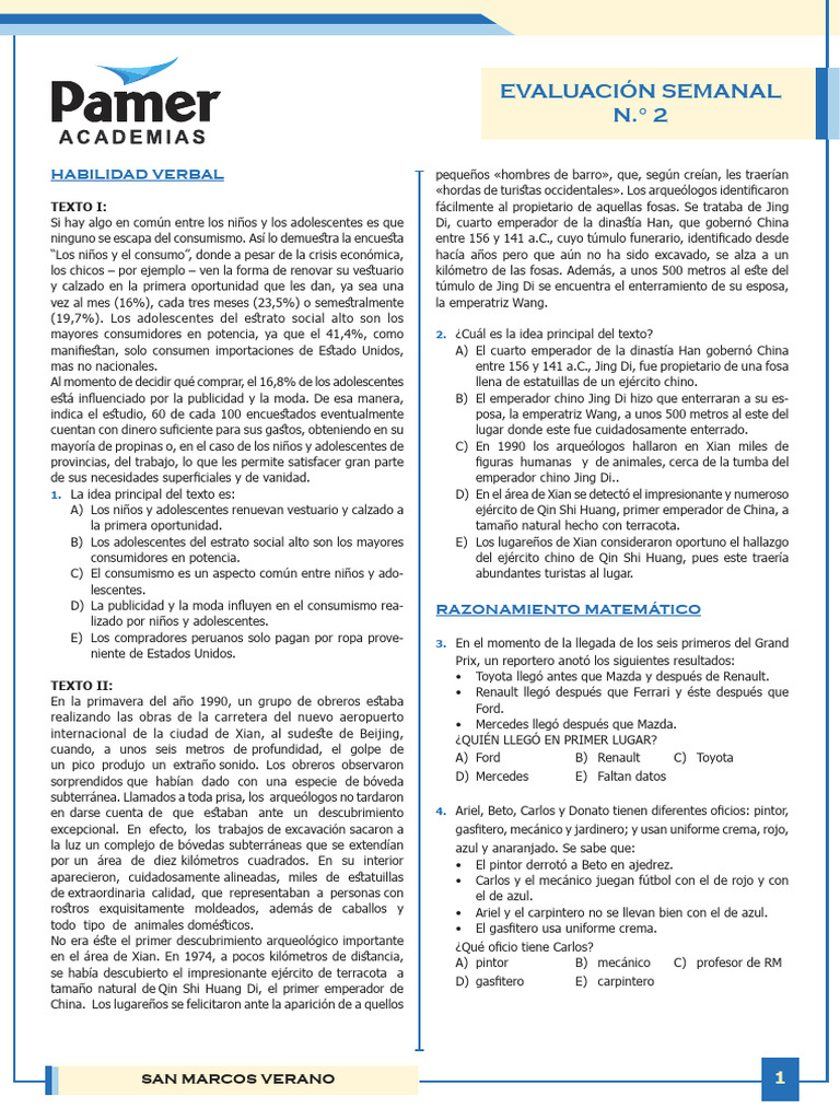 EVA Verano 2025-1 Sem02 Armado | PDF | Edipo | China