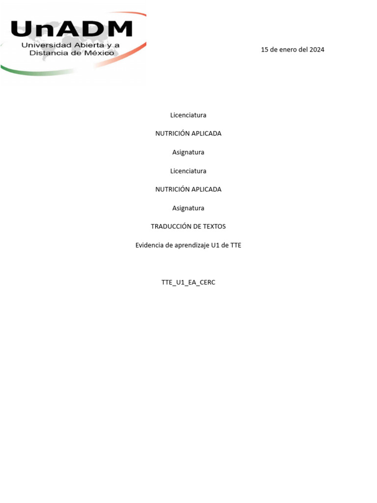 Tte U1 Ea Cerc | PDF | Alimentos