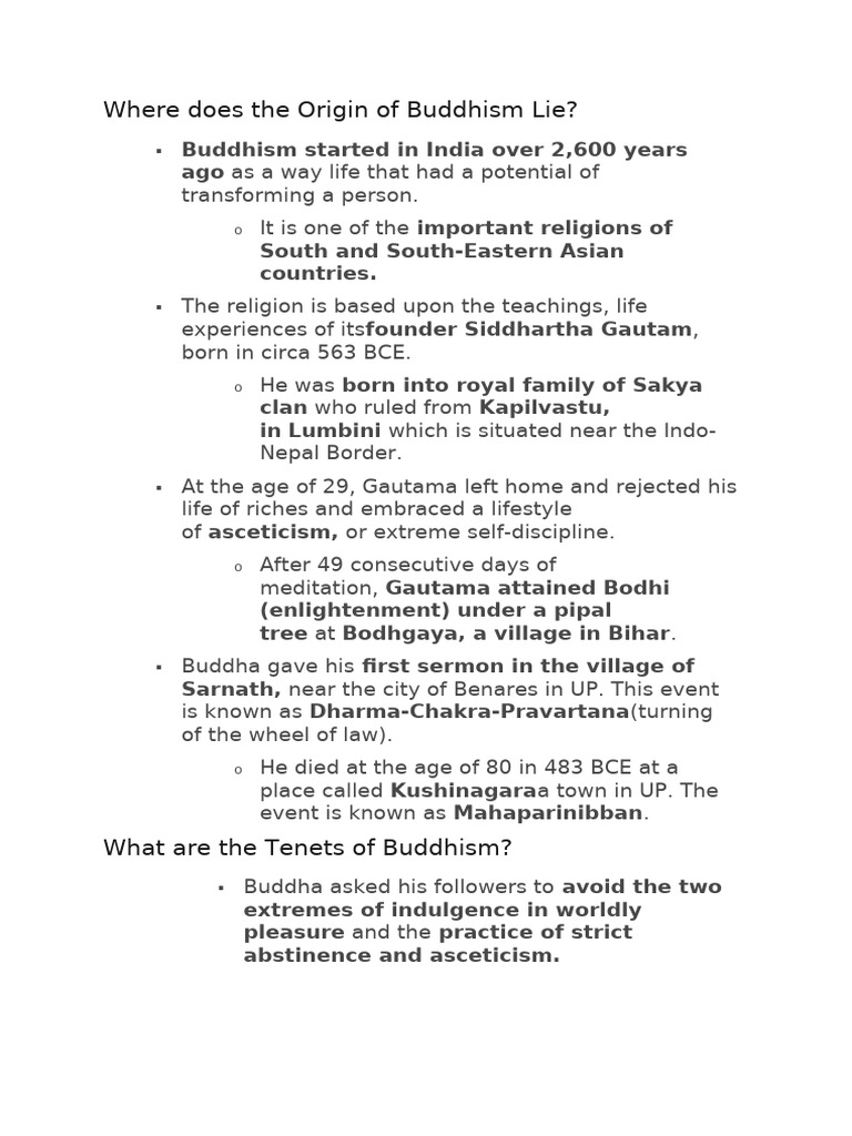 Where Does The Origin of Buddhism Lie | PDF | Mahayana | Vajrayana