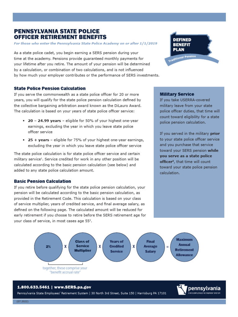 PA State Police Pension Overview | PDF | Pension | Retirement