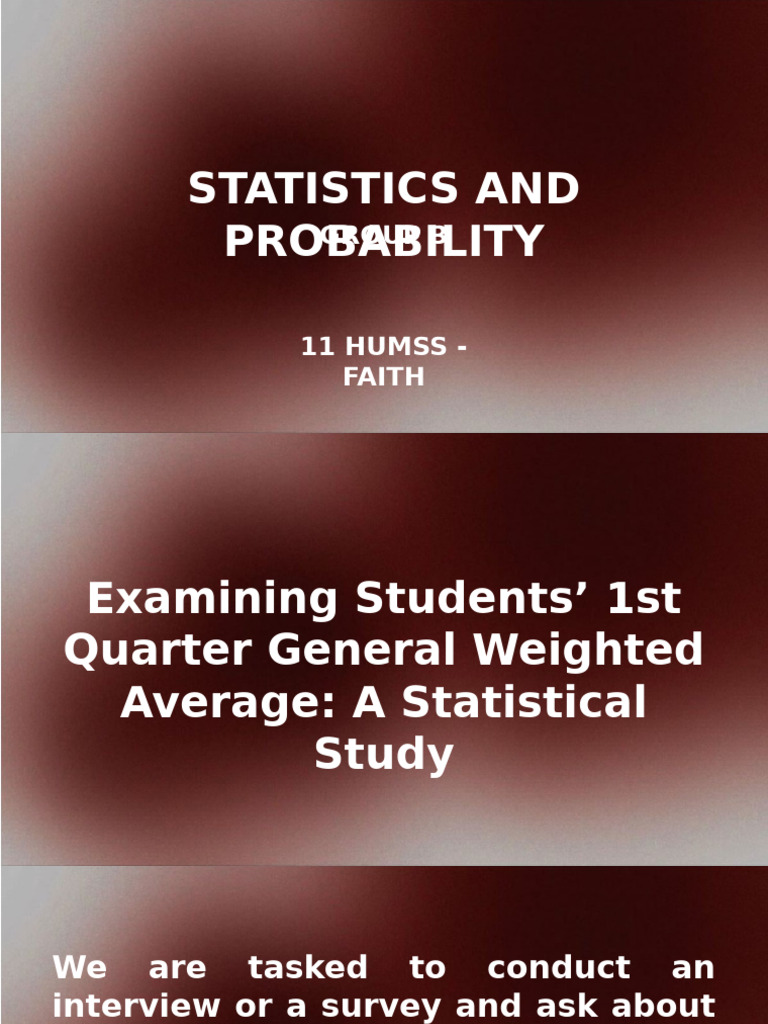 Stats and Prob Group 3 | PDF | Probability Distribution | Statistics
