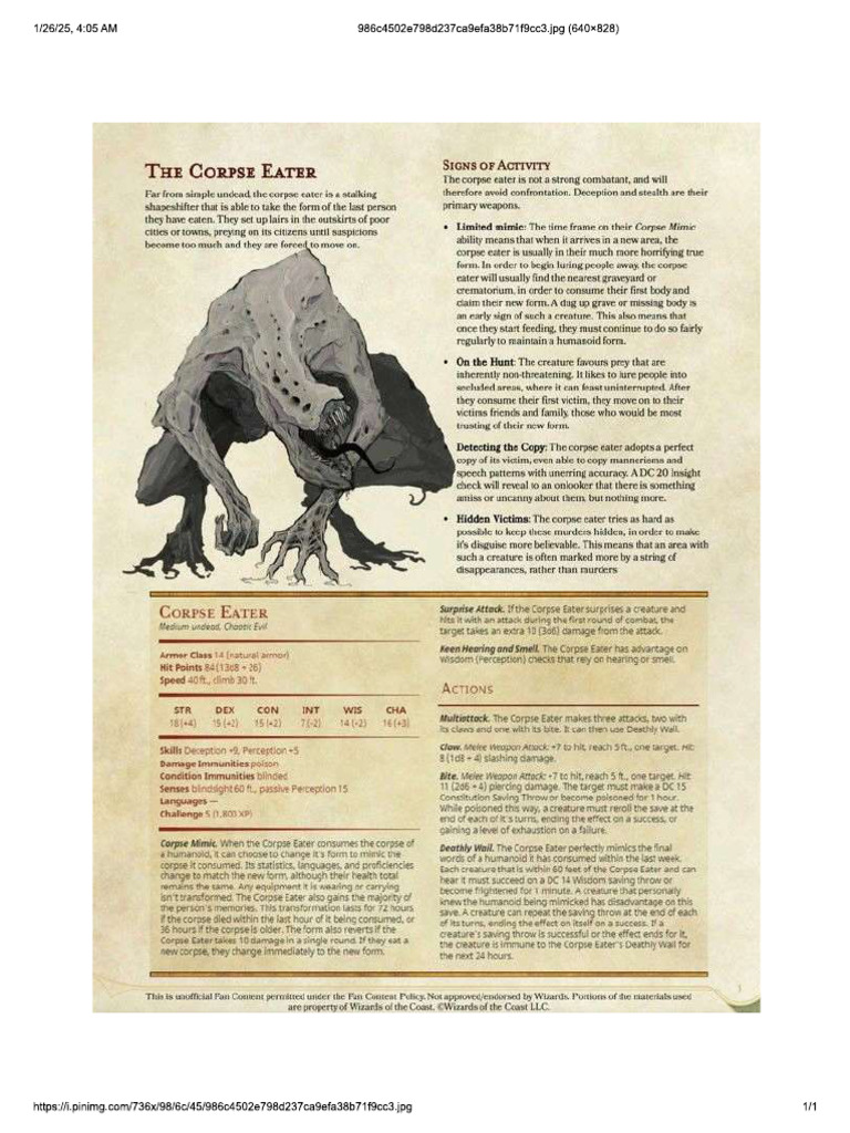 Corpse Eater | PDF