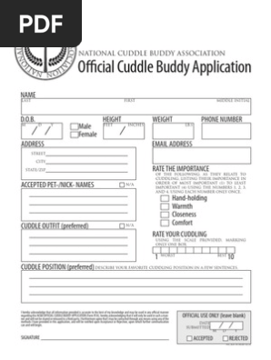 Printable Cuddle Buddy Application