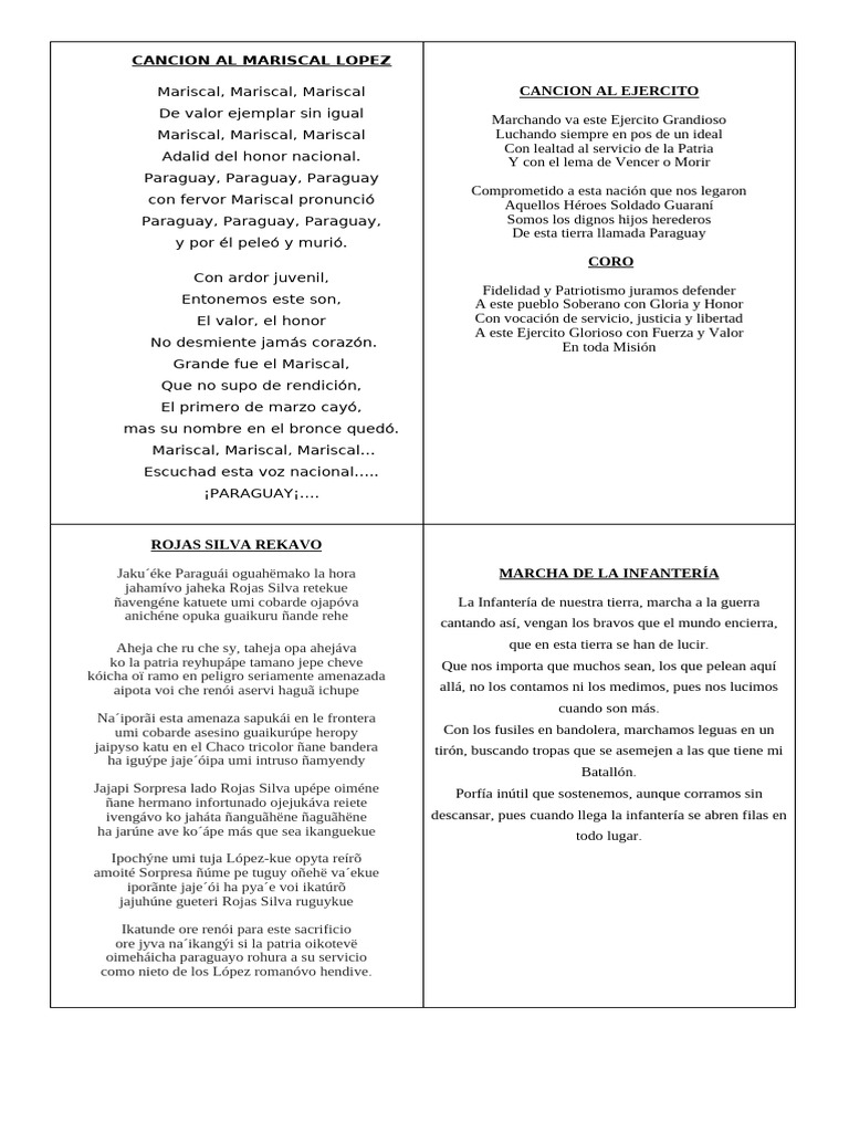 Himno al Mariscal López: Letra y Significado | PDF | Paraguay